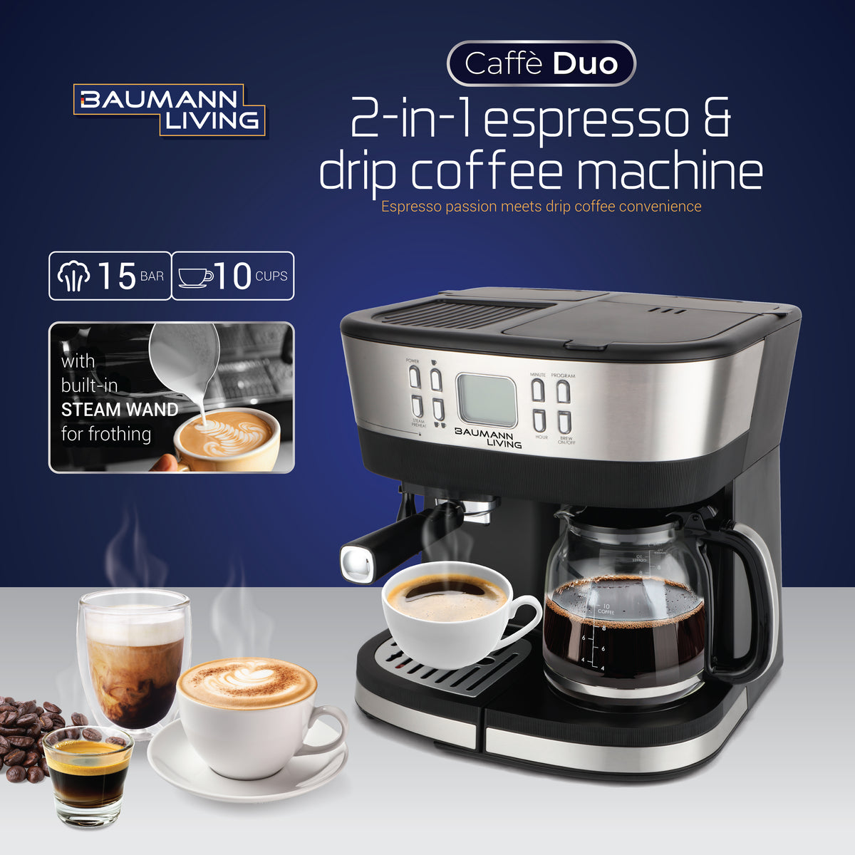 Cafe Duo 2-in-1 Espresso & Drip Coffee Machine – Tylr-Baumann