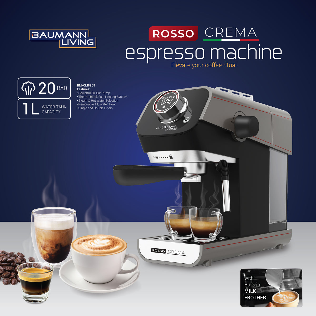 Rosso Crema Espresso Machine – Tylr-Baumann